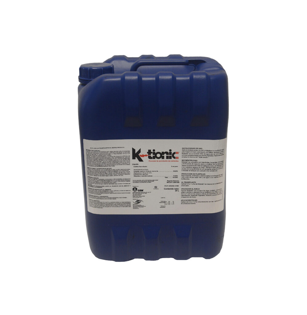 K-Tionic: bioestimulante con potasio para fortalecer cultivos.